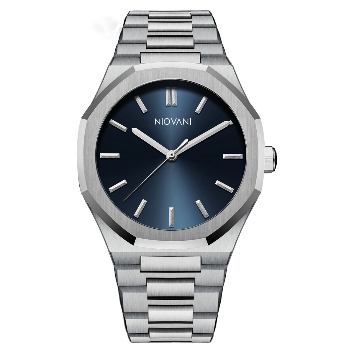 Niovani Millionaire (Sparkling Silver & Blue) - Men's Watch - 1 Year W
