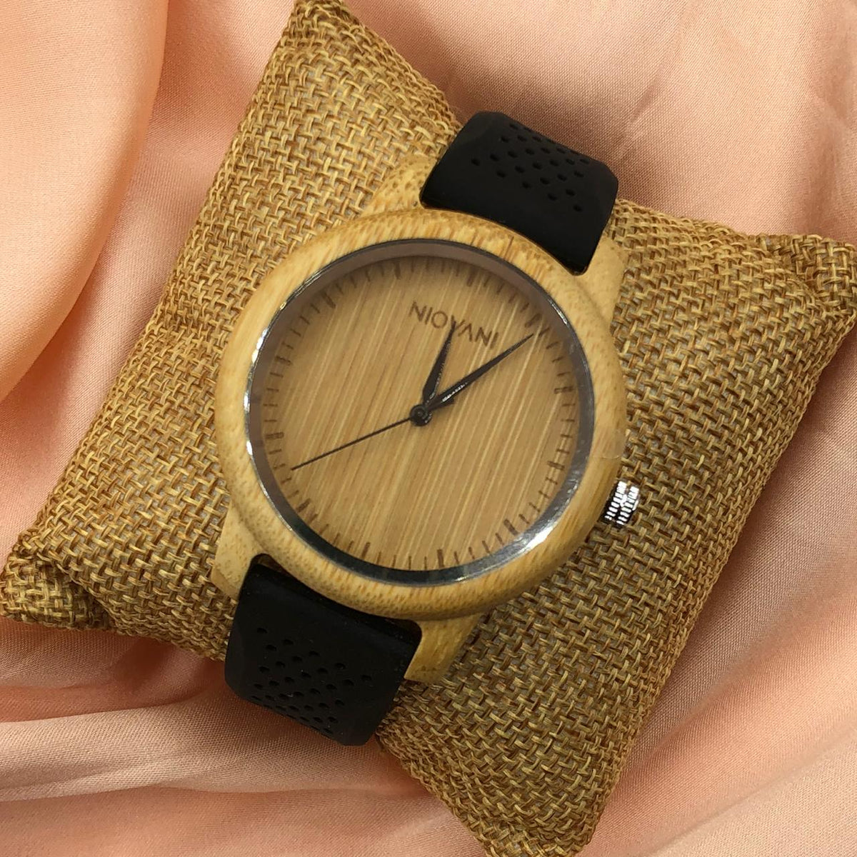 Niovani Original Wooden Watch - Men/Women - Genuine Bamboo Wood! - Jet