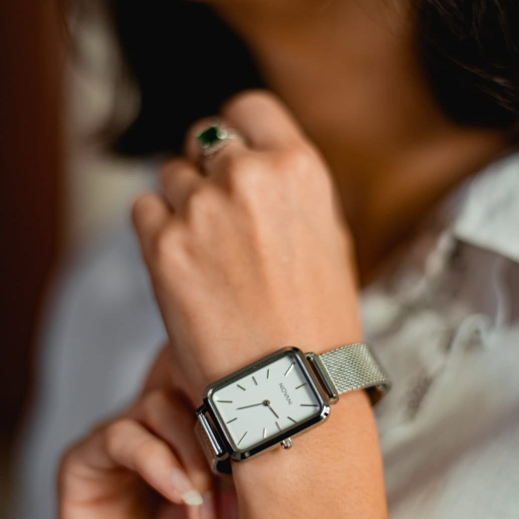 Niovani Nova (Classic White & Silver) - Women - Adjustable Stainless S