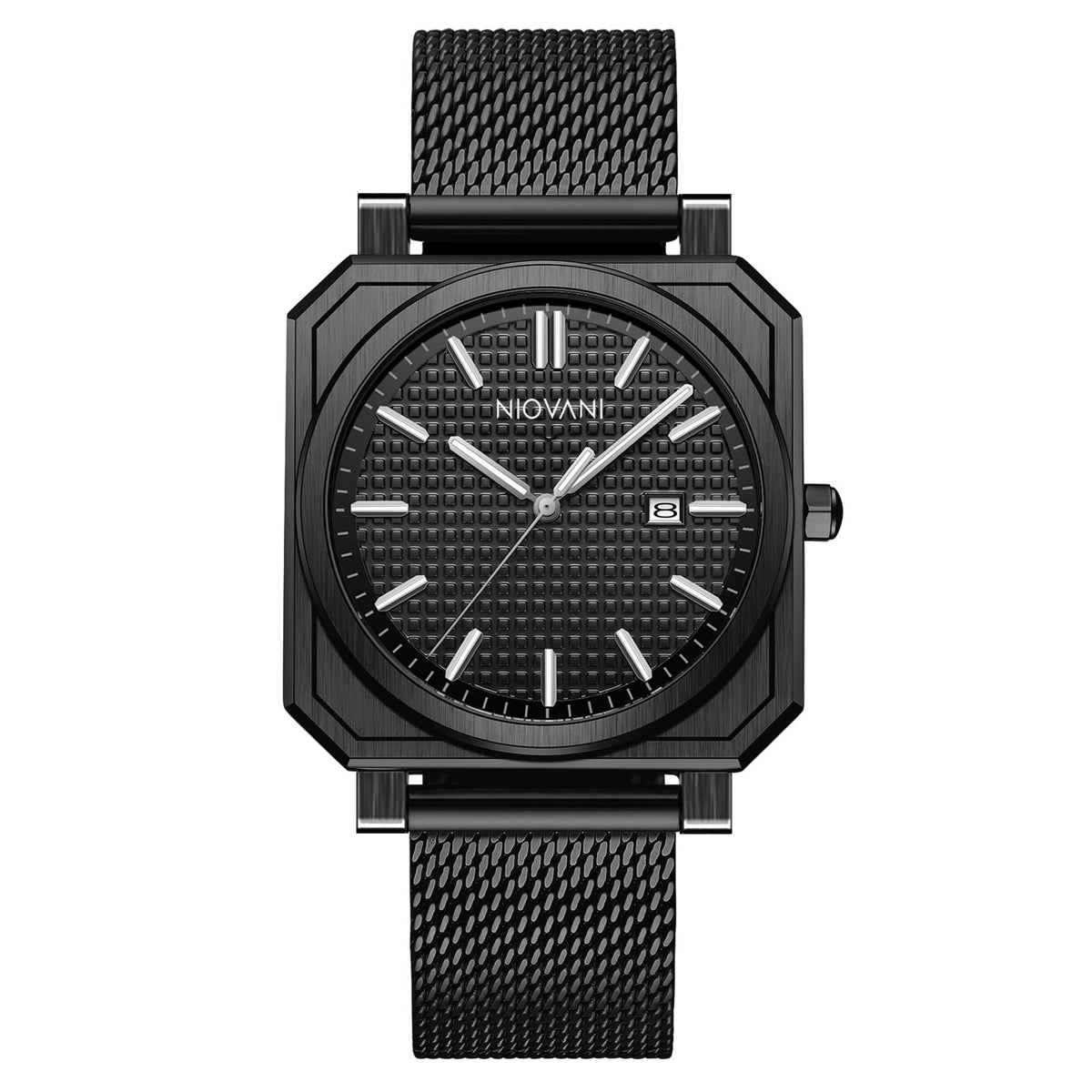 Niovani Element (Black on Black) - Men's Watch - Adjustable Stainless