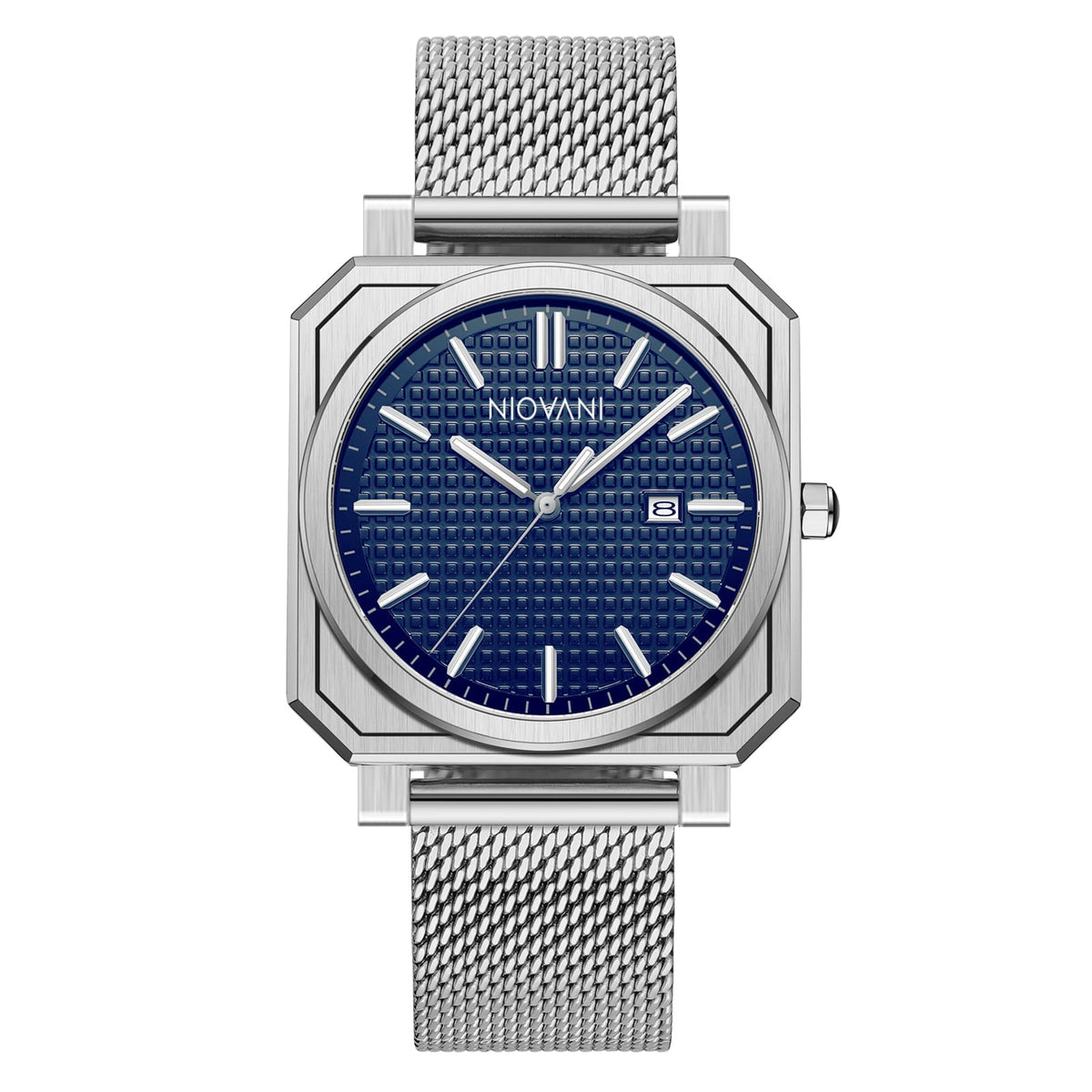 Niovani Element (Silver on Blue) - Men's Watch - Adjustable Stainless
